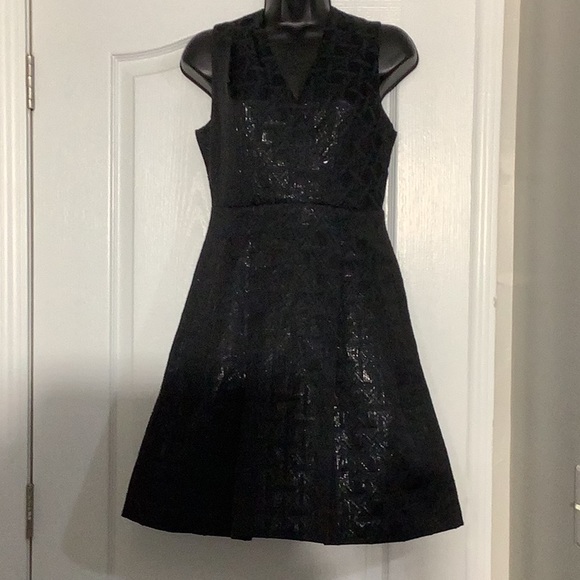 Kirna Zabete | Dresses | Kirna Zabete Black Metallic Dress | Poshmark
